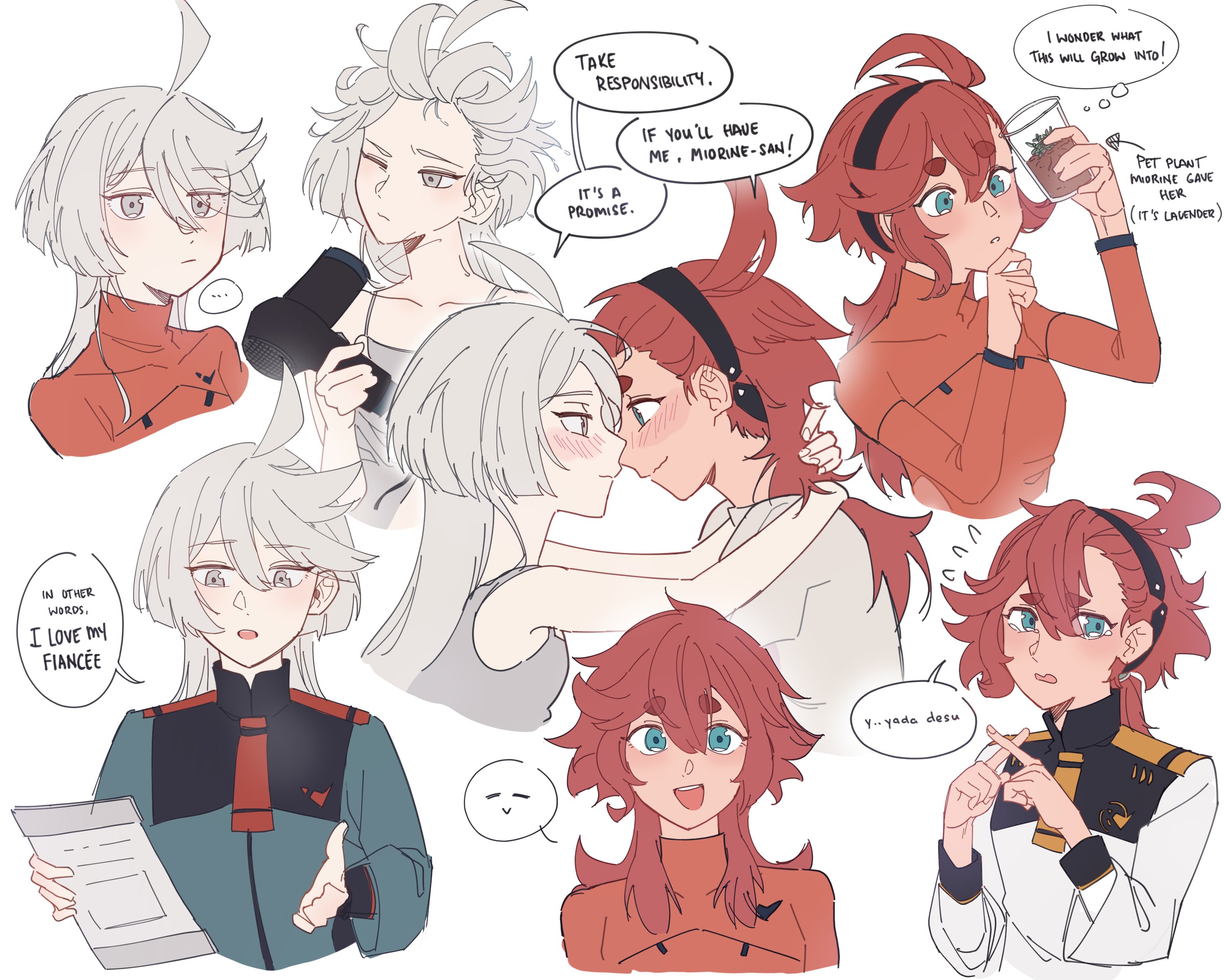 Dynasty Reader » Image › brontidepng, Miorine x Suletta, Gundam: The Witch from Mercury, Indie, Yuri